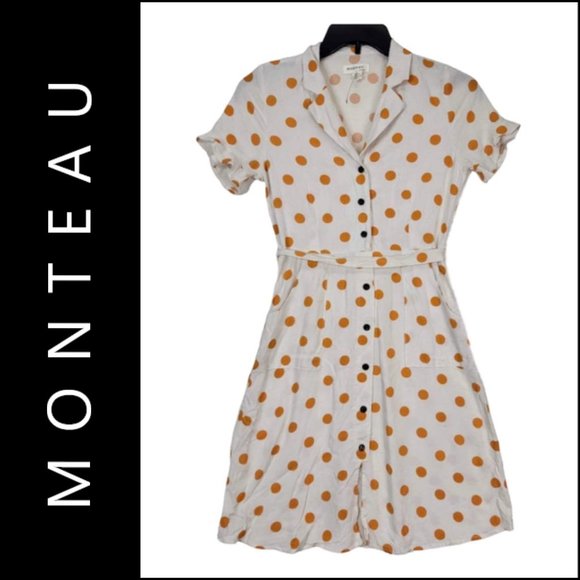 Monteau | Dresses | Monteau Woman Beige Career Formal Fit Flare Stretch ...
